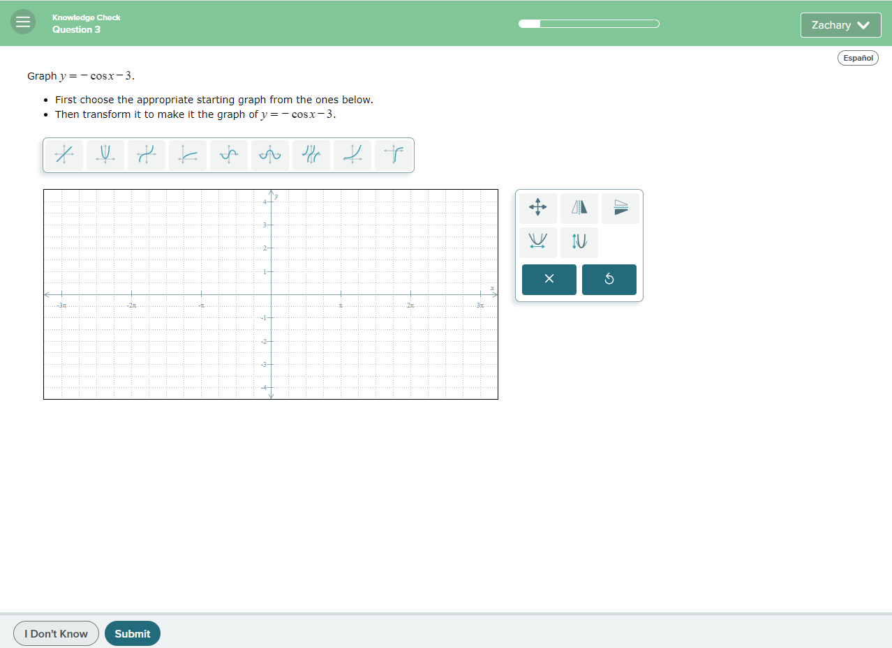 Graph $y = -cos x - 3$. First choose the | StudyX