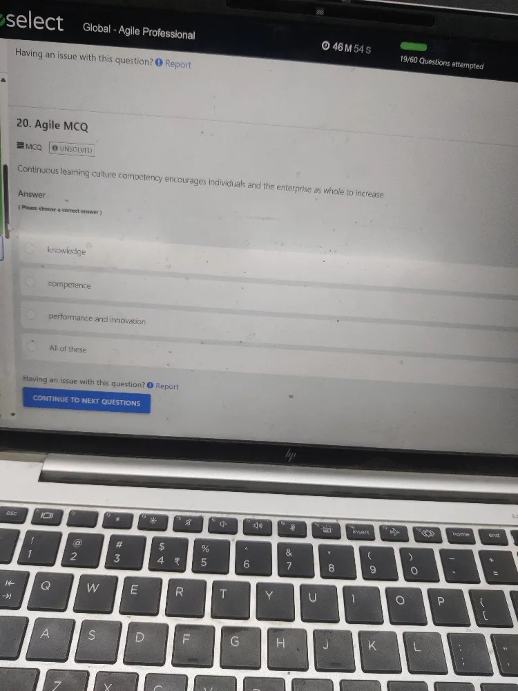 20. Agile MCQ Continuous learning culture | StudyX