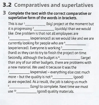 32 Comparatives and superlatives 3 Complete | StudyX