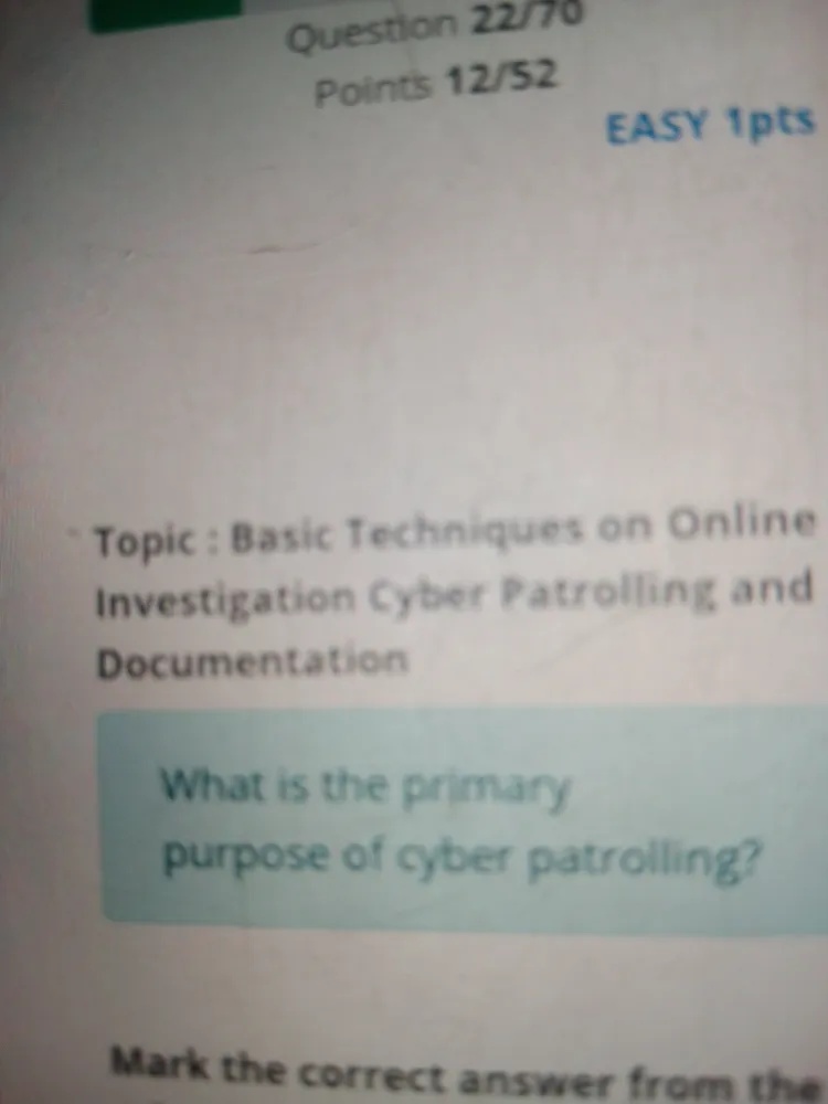 What is the primary purpose of cyber | StudyX