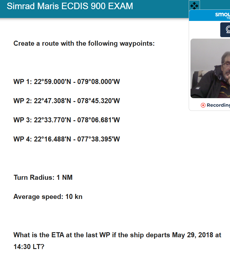 Simrad Maris ECDIS 900 EXAM Create a route | StudyX