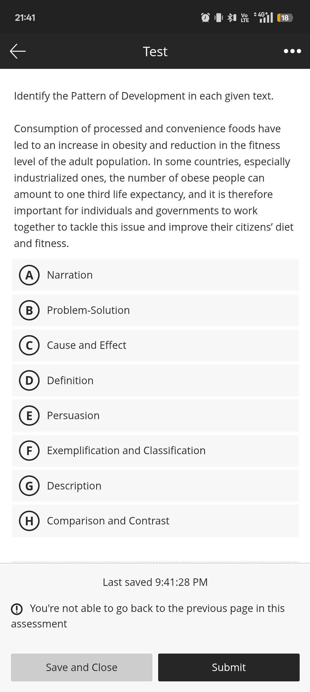 Identify the Pattern of Development in each | StudyX