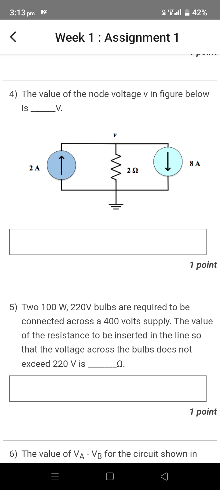 4) The value of the node voltage v in figure | StudyX