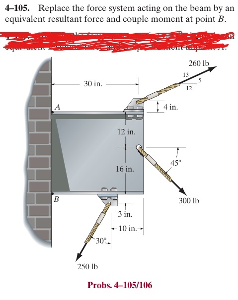 4-105 Replace the force system acting on the | StudyX