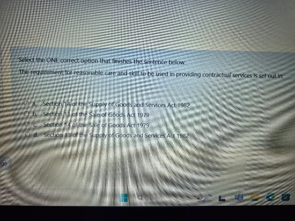 Select the ONE correct option that finishes | StudyX