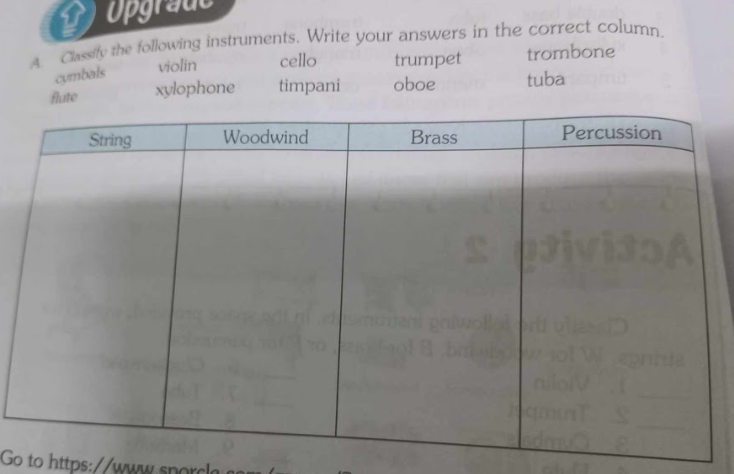 A Classify the following instruments. Write | StudyX
