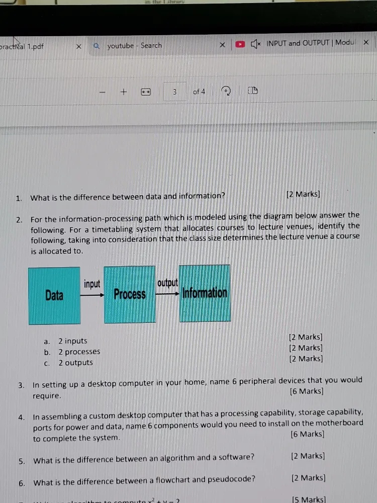 1. What is the difference between data and | StudyX