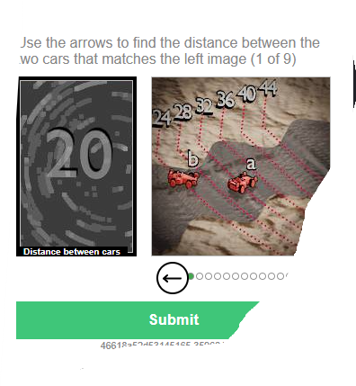 Use the arrows to find the distance between