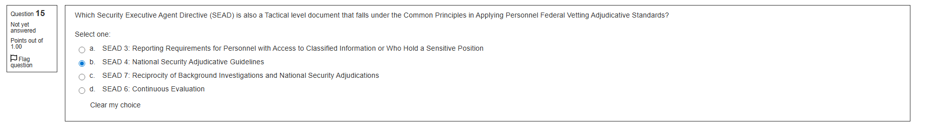 Which Security Executive Agent Directive