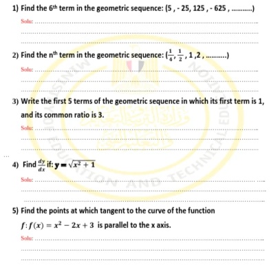 1) Find the 6th term in the geometric