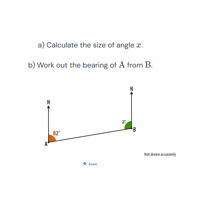 a) Calculate the size of angle $x$. b) Work | StudyX