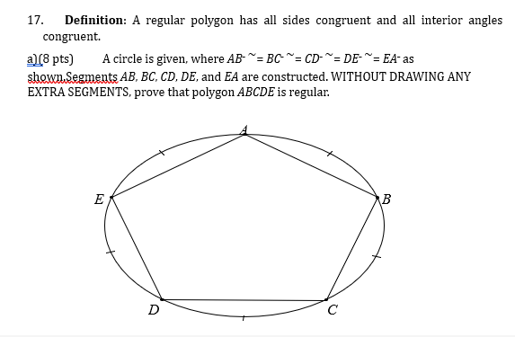 17. **Definition:** A regular polygon has | StudyX
