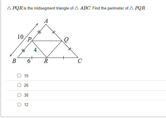 $ PQR$ is the midsegment triangle of $ | StudyX