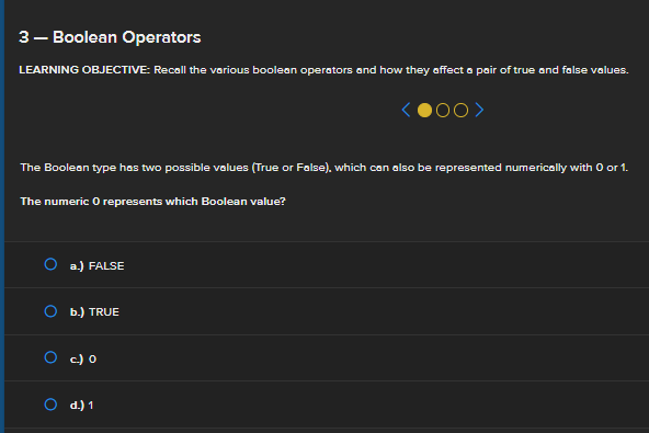 The Boolean type has two possible values | StudyX
