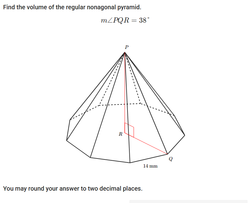 Find the volume of the regular nonagonal | StudyX