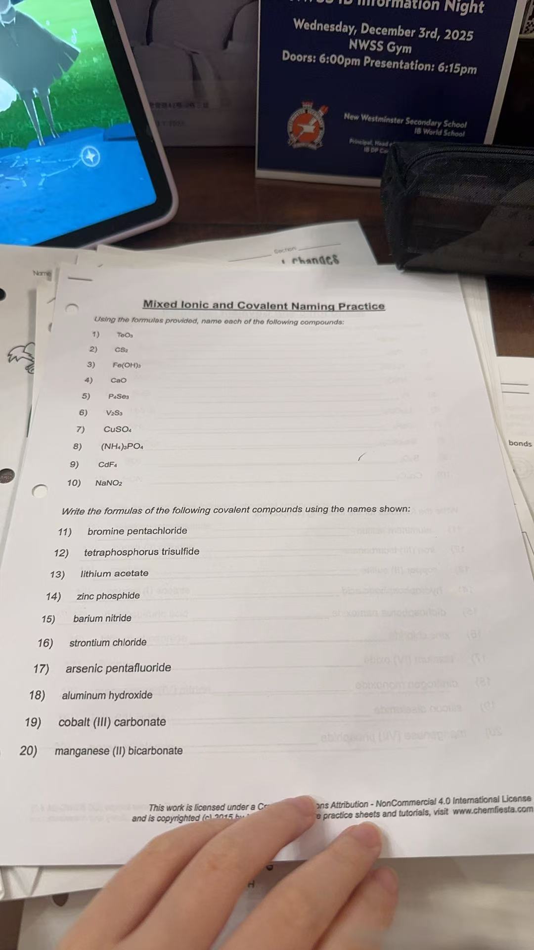 Mixed Ionic and Covalent Naming Practice | StudyX