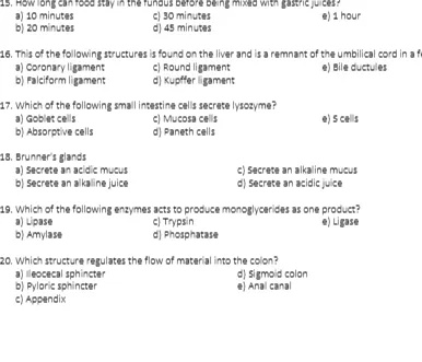 15. How long can food stay in the fundus | StudyX