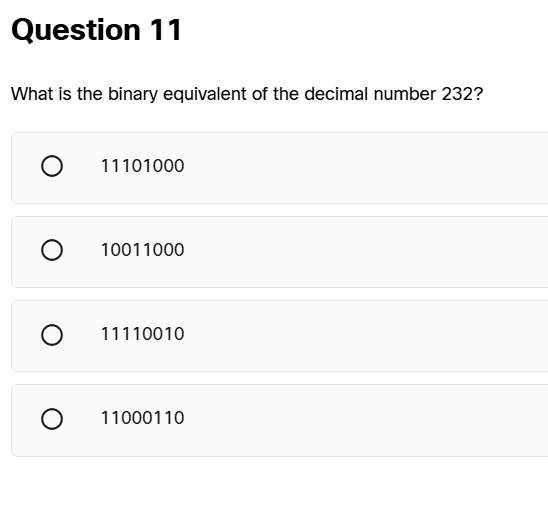 What is the binary equivalent of the decimal | StudyX