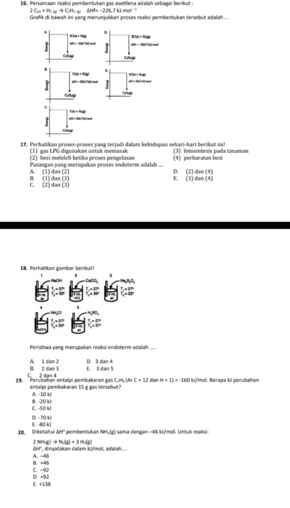 Perubahan entalpi pembakaran gas $ {C}_2 | StudyX