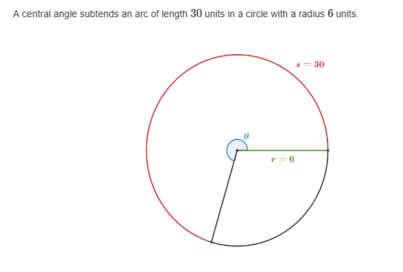 A central angle subtends an arc of length | StudyX