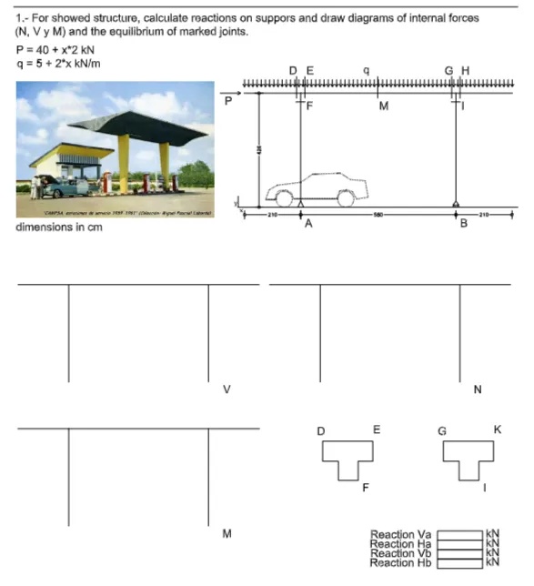 1.- For showed structure, calculate | StudyX
