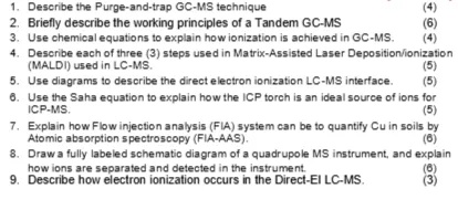 1. Describe the Purge-and-trap GC-MS | StudyX