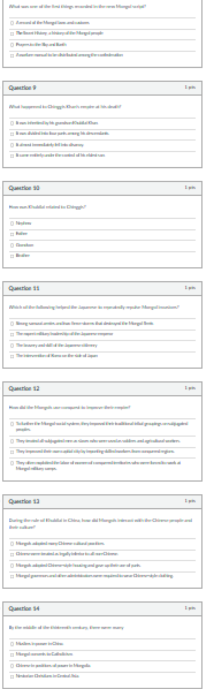 Question 10 How was Khubilai related to | StudyX