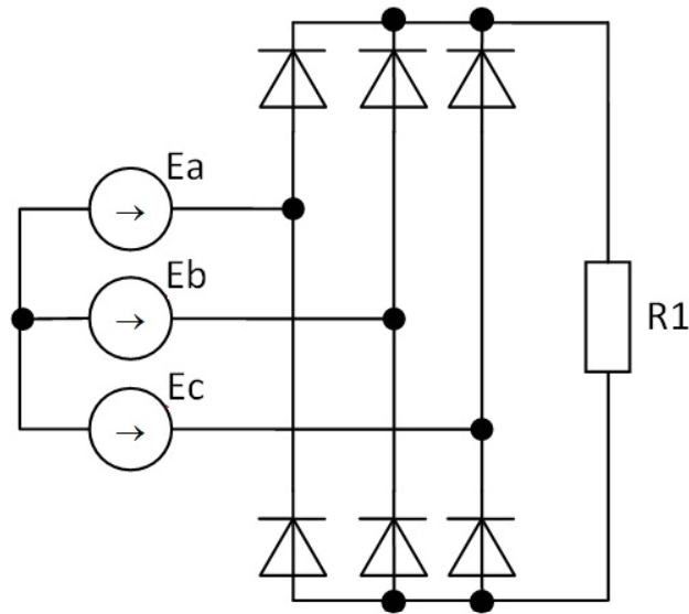 For the three-phase bridge rectifier circuit | StudyX