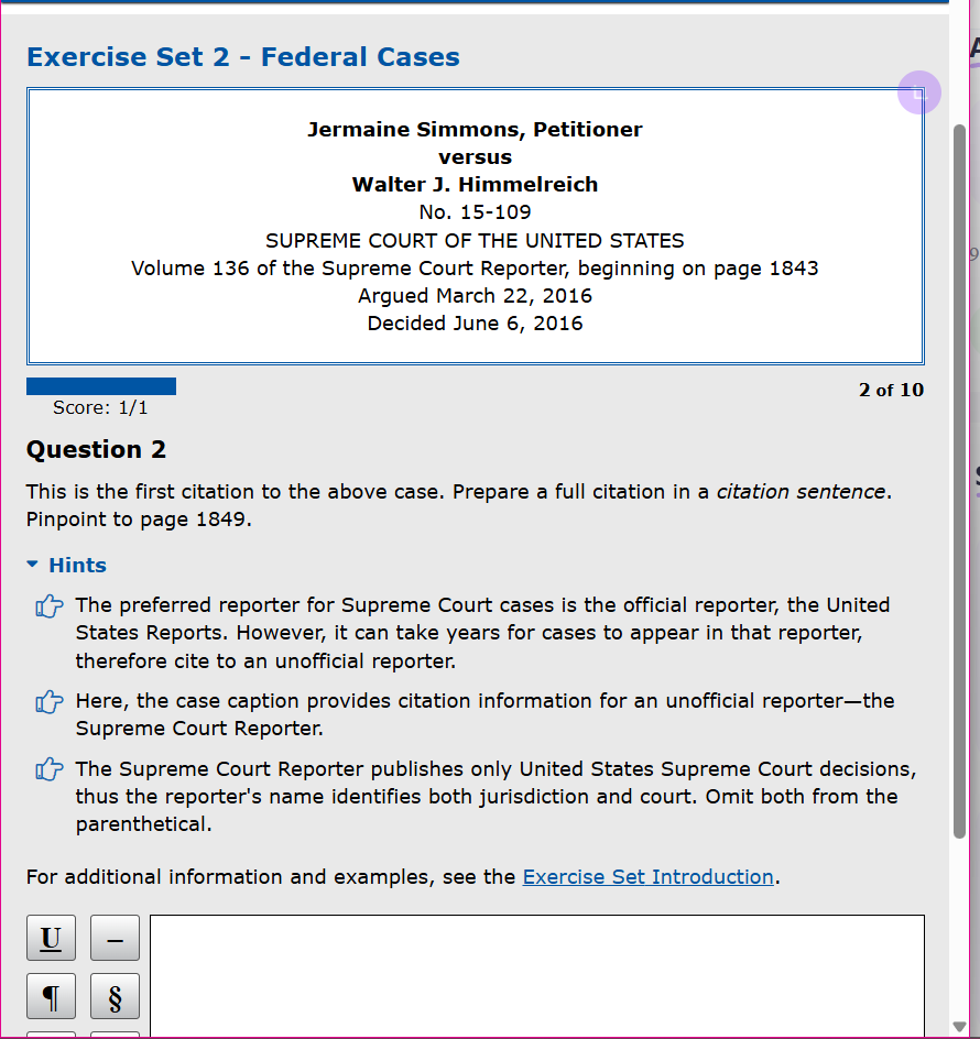 Exercise Set 2 - Federal Cases **Jermaine | StudyX