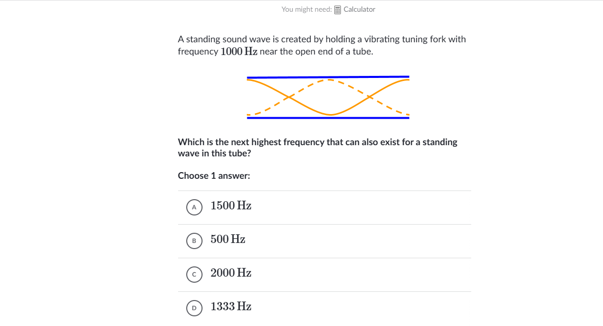 A standing sound wave is created by holding