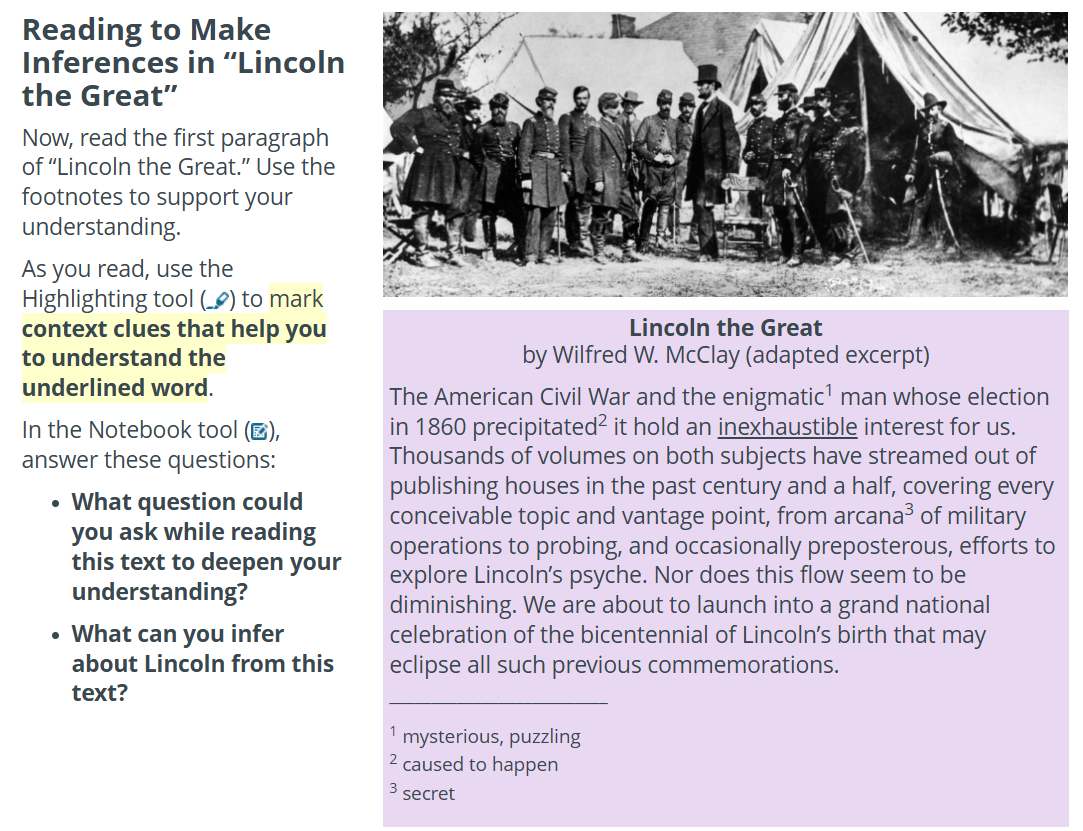 Reading to Make Inferences in "Lincoln the | StudyX