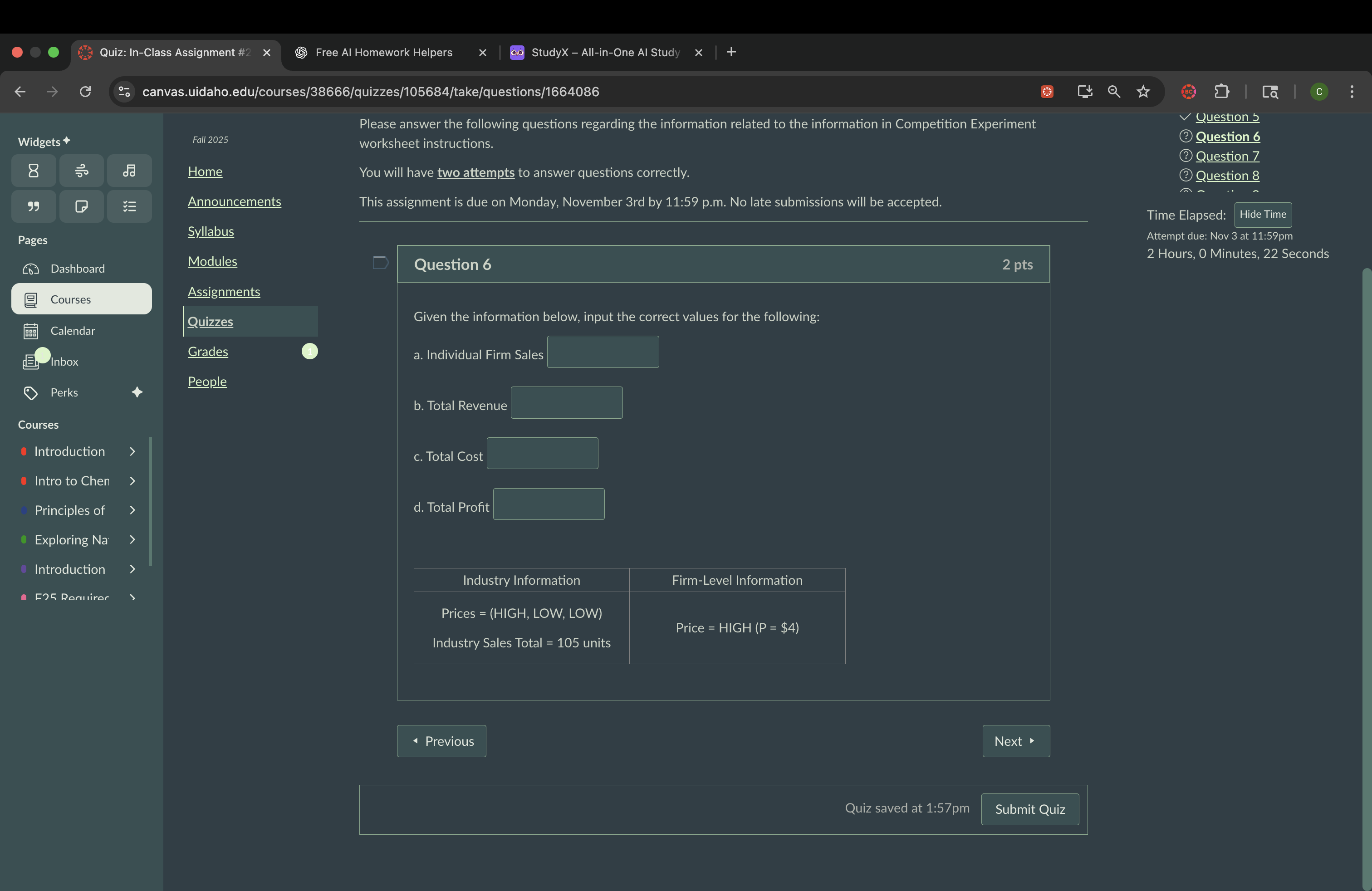 Given the information below, input the | StudyX