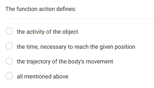 The function action defines: the activity | StudyX