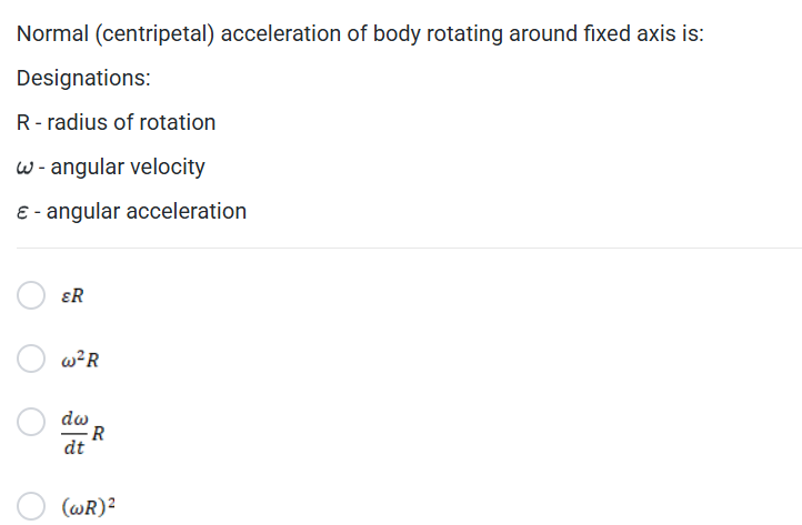 Normal (centripetal) acceleration of body | StudyX