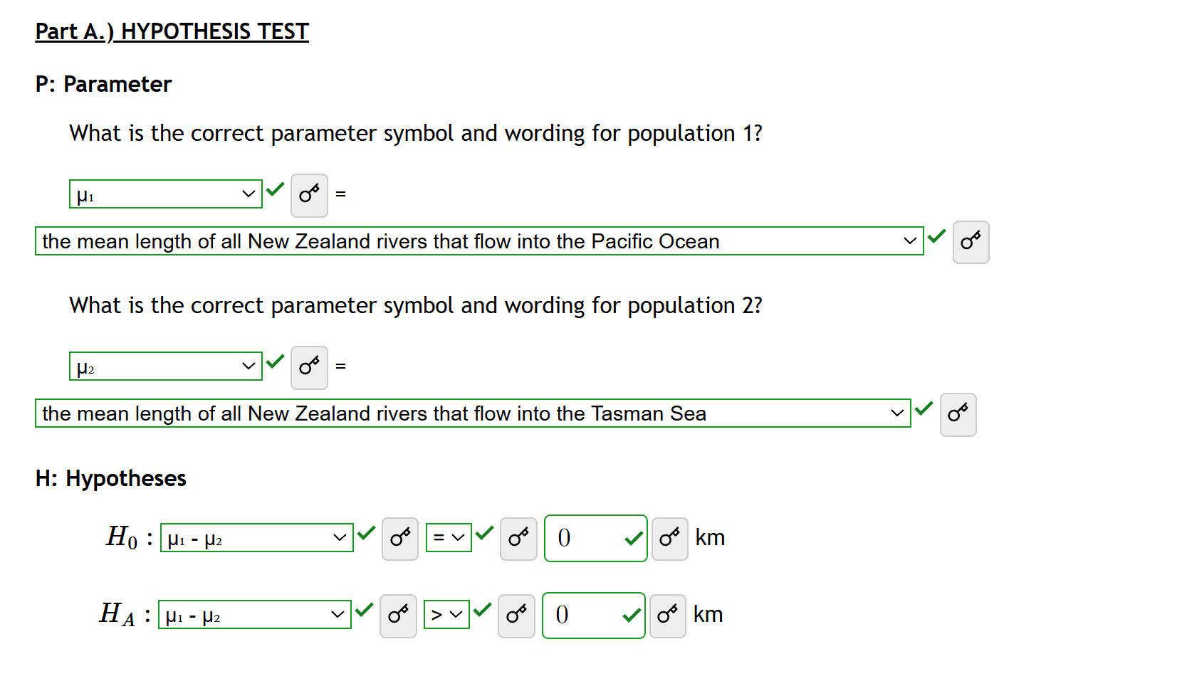 Part A.) HYPOTHESIS TEST P: Parameter What | StudyX