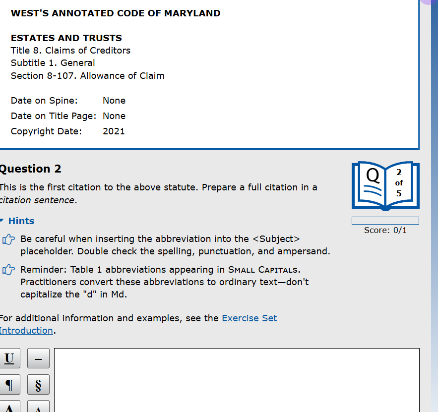 WEST'S ANNOTATED CODE OF MARYLAND ESTATES | StudyX