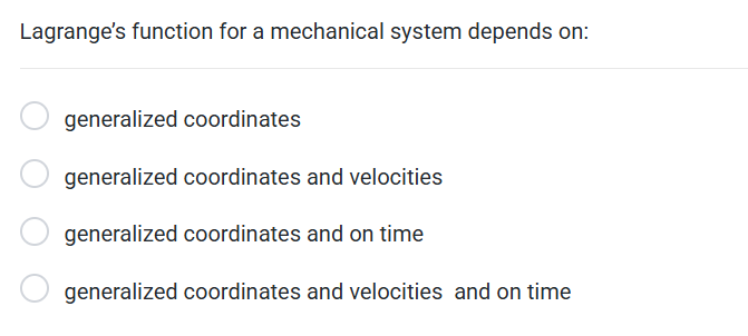 Lagrange's function for a mechanical system | StudyX