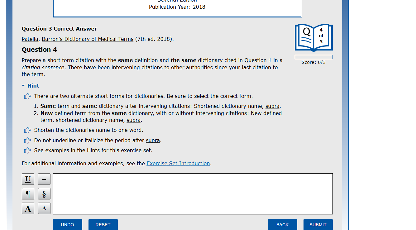 Question 3 Correct Answer Patella, Barron's | StudyX