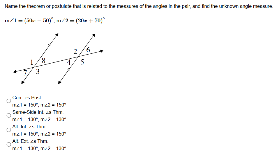 Name the theorem or postulate that is | StudyX