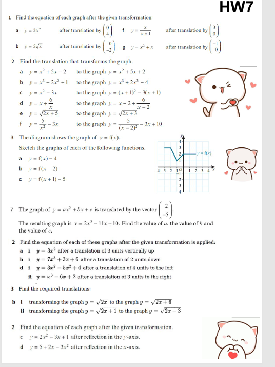 1 Find the equation of each graph after the | StudyX