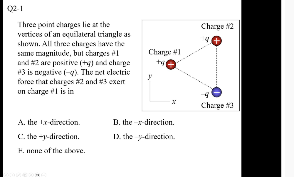 Q2-1 Three point charges lie at the | StudyX