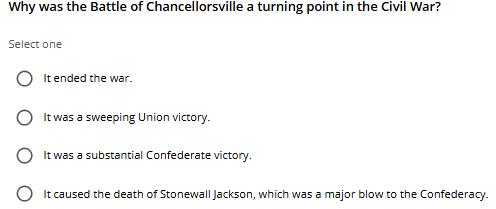 Why was the Battle of Chancellorsville a | StudyX