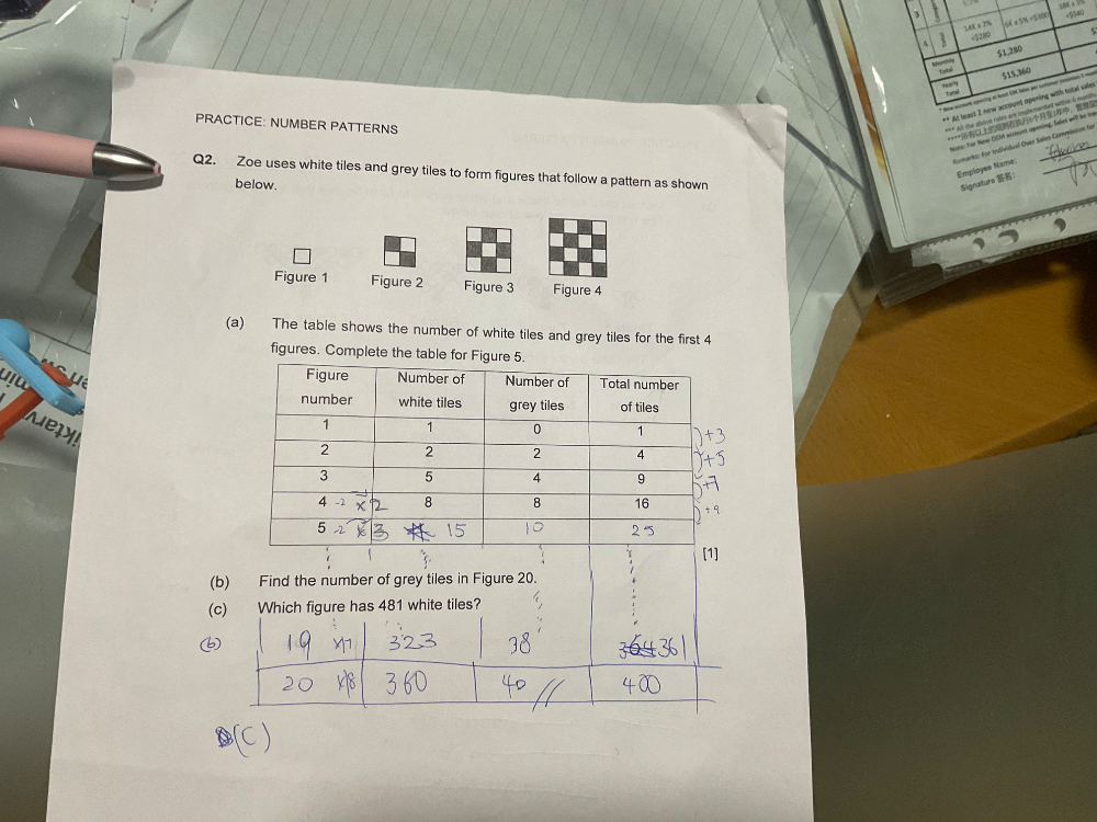 Q2. Zoe uses white tiles and grey tiles to | StudyX