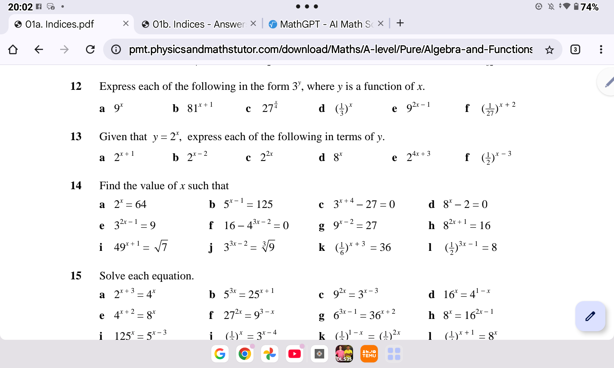 12 Express each of the following in the form | StudyX