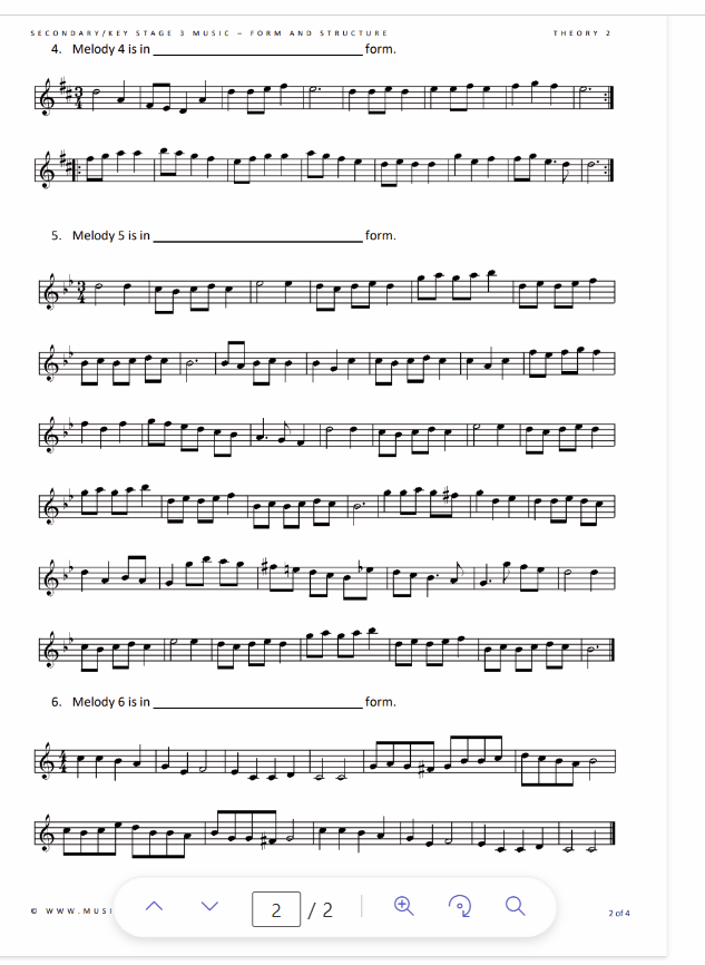 4. Melody 4 is in __________ form. 5. | StudyX