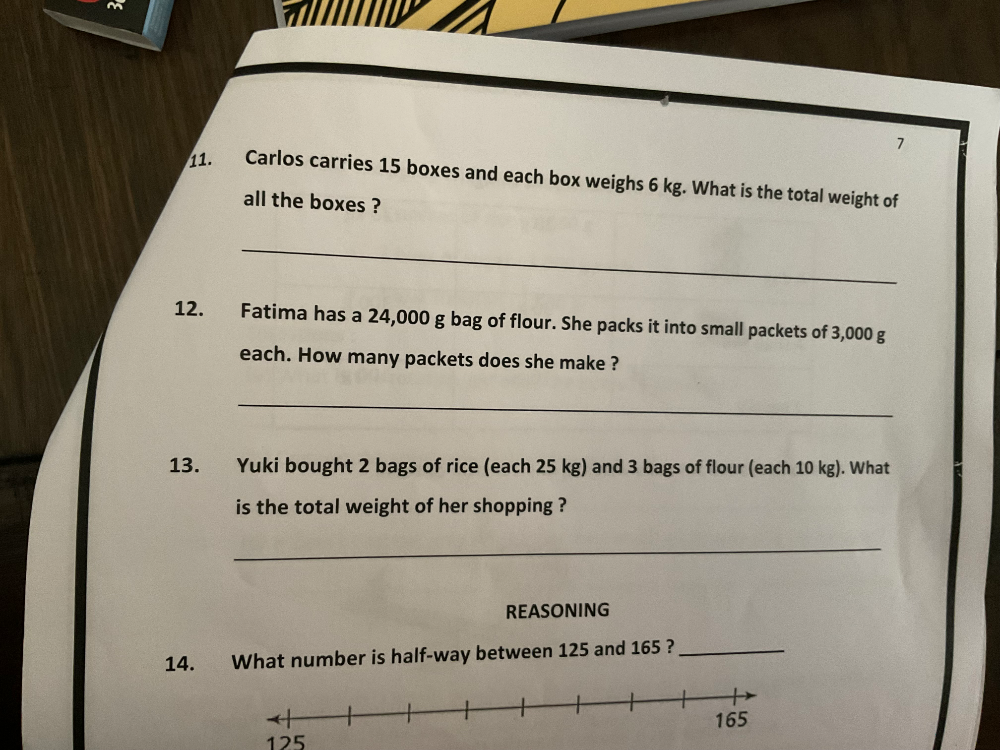 11. Carlos carries 15 boxes and each box | StudyX