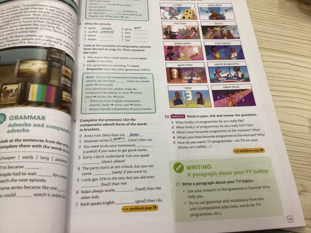 GRAMMAR Adverbs and comparative adverbs Look | StudyX