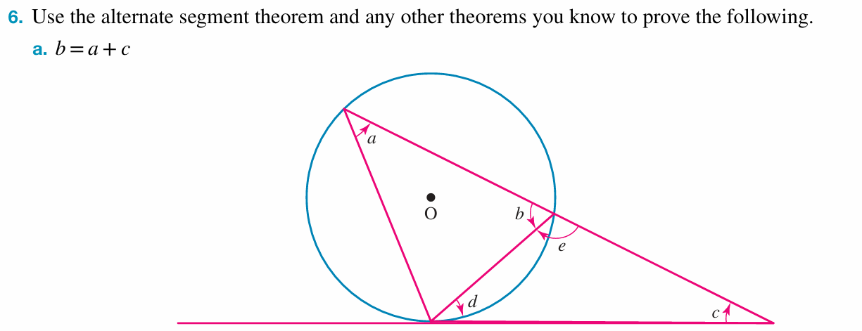 6. Use the alternate segment theorem and any | StudyX