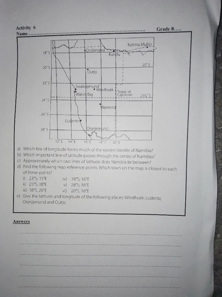 a) Which line of longitude forms much of the | StudyX