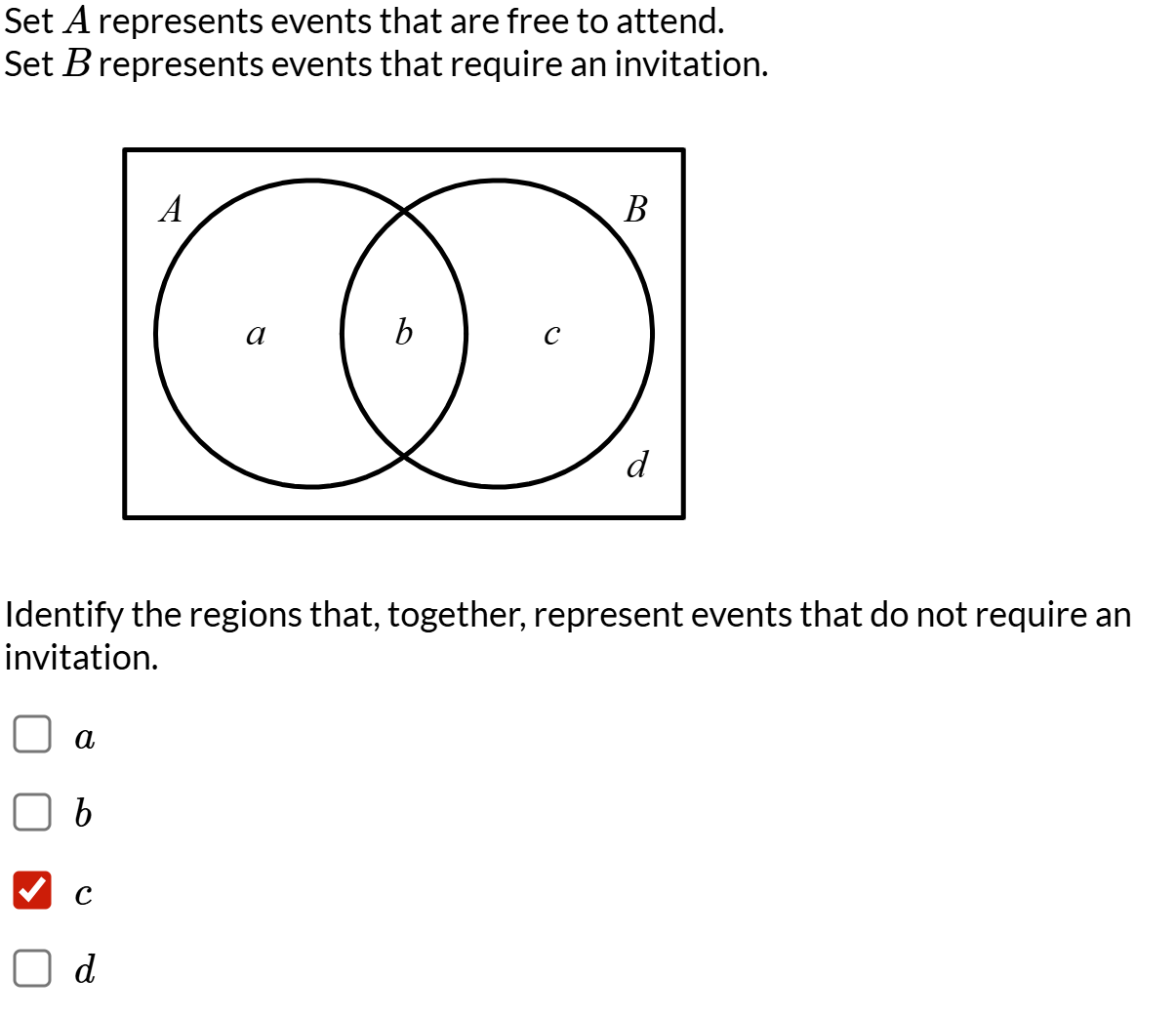 Set A represents events that are free to | StudyX